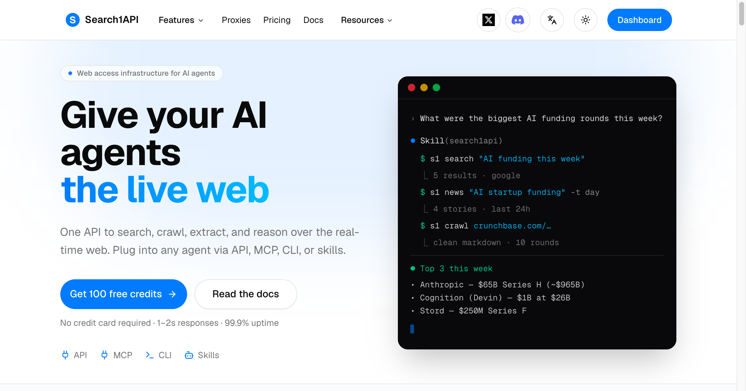 网页内容提取 Crawl API | Search1API